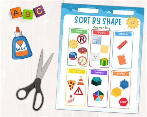 2d And 3d Shapes Sorting Activity Printable Worksheets Sort By Shape Cut