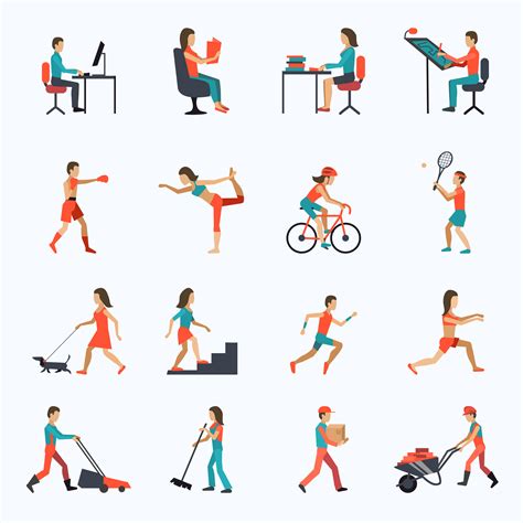 Physical Activity Icons 428191 Vector Art At Vecteezy