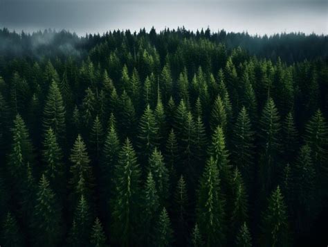 Premium Photo Green Pine Forest Trees