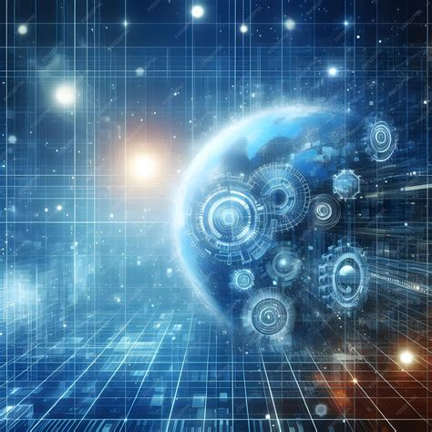 Premium Photo Photo Real For Digital Transformation Grid On Blue