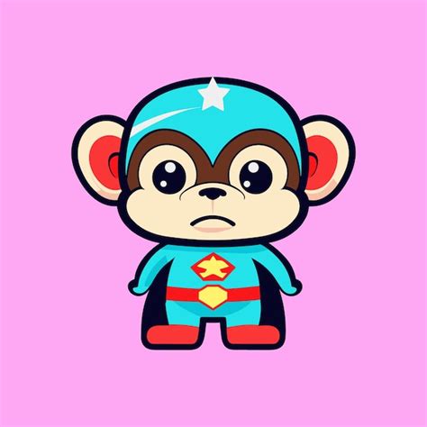 Premium Vector Vector Cute Monkey Wearing Super Hero Costume