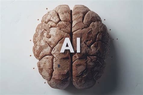 Artificial Intelligence Concept Human Brain Made Of Organic Textures Displaying Ai Text