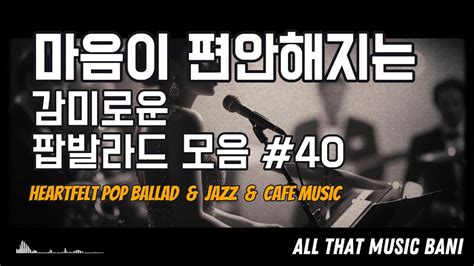 마음이 편안해지는 음악 감미로운 팝 발라드 모음 40💖 카페 여행 드라이브 독서와 함께하는 음악 💖 공부할 때 듣는 음악 💖 조용한 음악 연속 듣기 💖 낮잠 음악