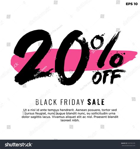 20 블랙 프라이데이 할인홍보 포스터 디자인 스톡 벡터로열티 프리 520792105