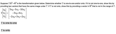 Solved Suppose T R3R3 Is The Transformation Given Below Chegg Com