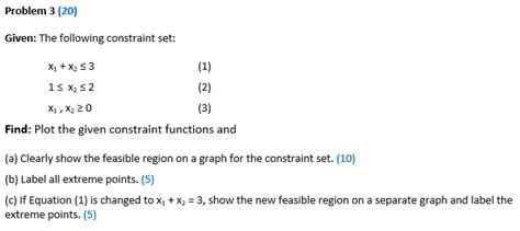 solved problem 3 20 given the following constraint set