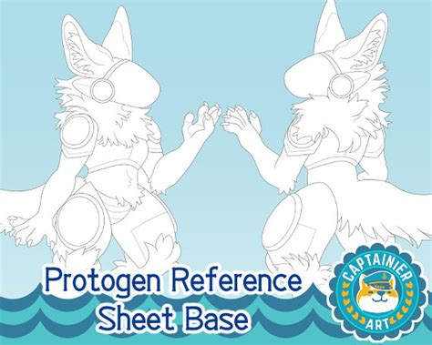 Protogen Reference Sheet Base Furry Lineart And Base Etsy Israel