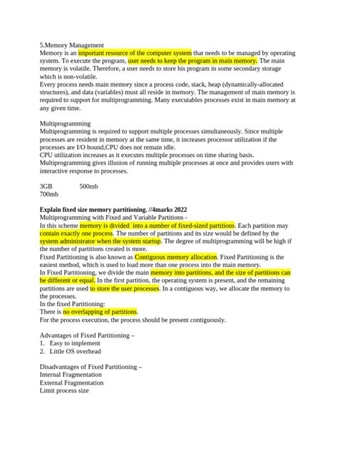 5memory Managment Pdf Process Computing Computer Data Storage