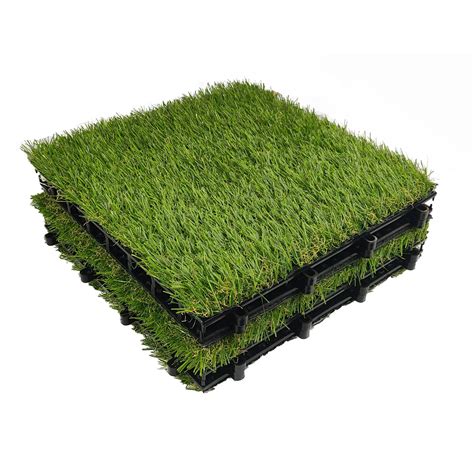 Interlocking Artificial Grass Tiles For Landscaping Decoration