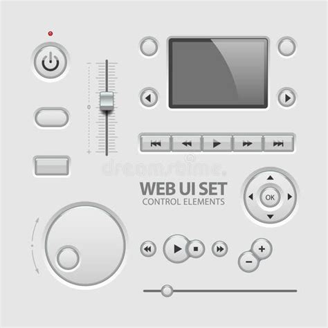 Web Ui Elements Design Light Gray Stock Vector Illustration Of Gray