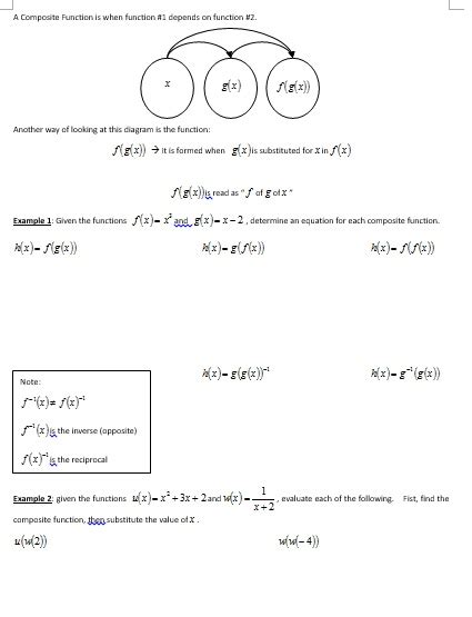 Chapter 8 Combining Functions Mhf4u Advanced Functions