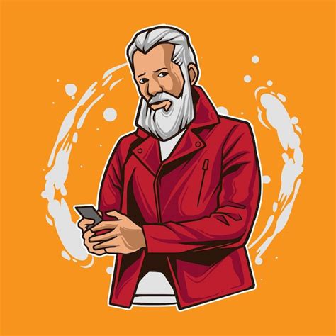 산타 클로스 만화 일러스트 레이 션 프리미엄 벡터