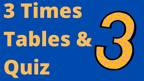 3 Times Tables Quiz Master Multiplication By THREE YouTube