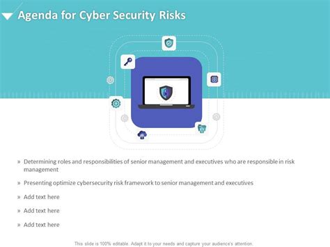 Strategies To Mitigate Cyber Security Risks Agenda For Cyber Security Risks Ppt Infographics