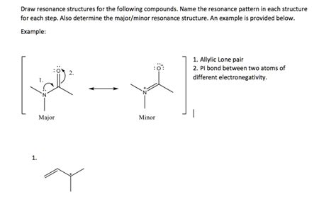 Draw Resonance Structures For The Following Compounds Name The Resonance Pattern In Each