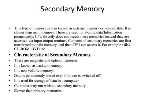 Computer Memory Ppt