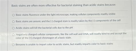 Solved Basic Stains Are Often More Effective For Bacterial