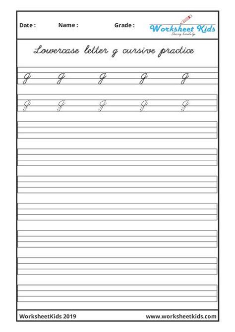 Small Letter Cursive Writing Free Printable Worksheets 5th Grade