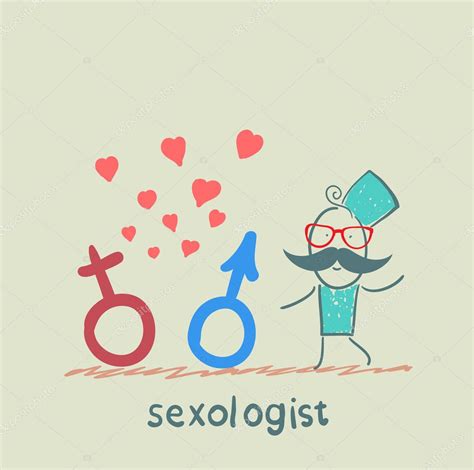 Sexologist Holding Signs Male And Female — Stock Vector © File404
