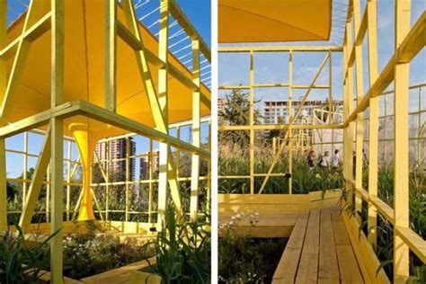 Recycled Wood Garden Of Forking Paths Pavilion Promotes Slow Living