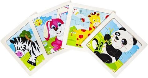 Educatief Houten Puzzel 4 Stuks Voor Peuters De Houten Puzzel Heeft 4 Verschillende