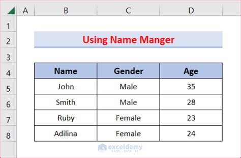 How To Edit Defined Names In Excel With Easy Steps