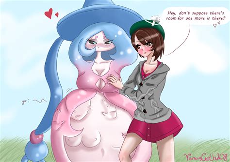 Rule 34 Belly Blush Breast Breasts Bulge Cleavage Female Gloria Pokemon Hatterene Imprint