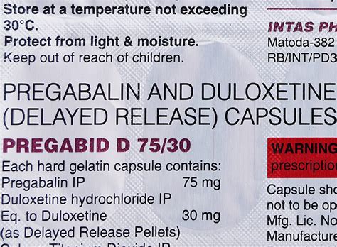 Pregabid D 75 30 Strip Of 10 Capsules Health And Personal Care