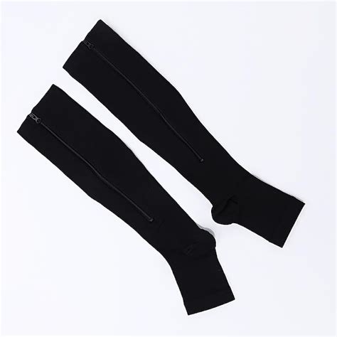 Zipper Compression Socks Open Toe Toeless Compression Socks For Women And Men Pair