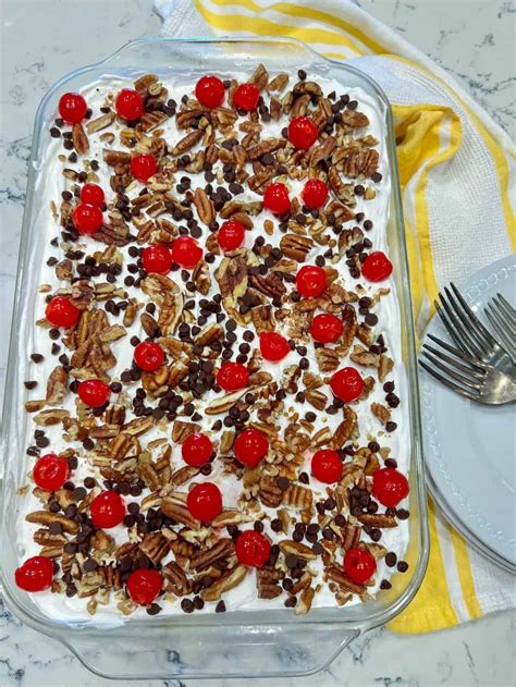 No Bake Banana Split Cake Syrup And Biscuits