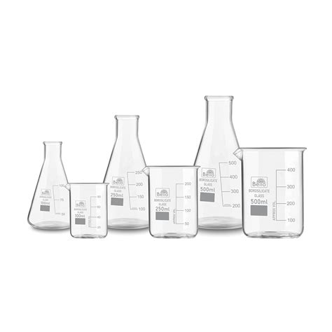 Bello Borosilicate Glass Combo Of Beaker And Conical Flask Ml Ml Ml Beaker And