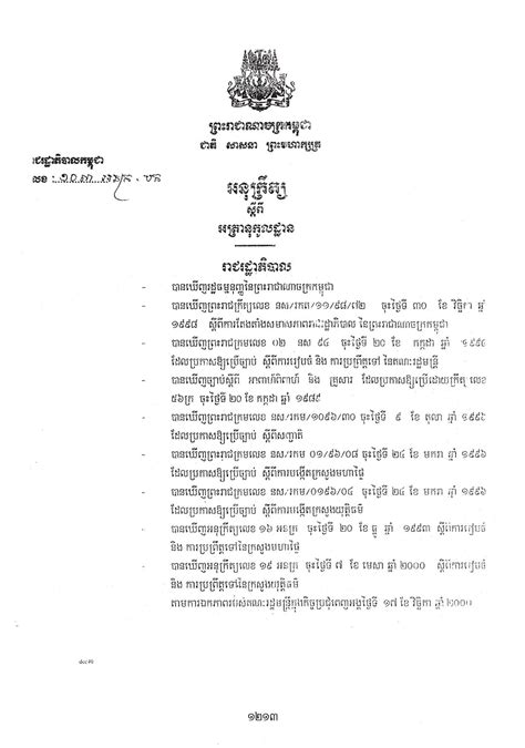 អនុក្រឹត្យលេខ ១០៣អនក្រ បក ច្បាប់ និងលិខិតបទដ្ឋាន Facebook