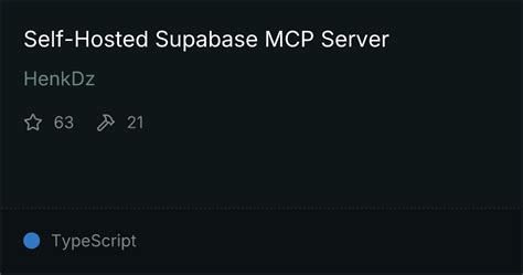 Self Hosted Supabase Mcp Server Glama
