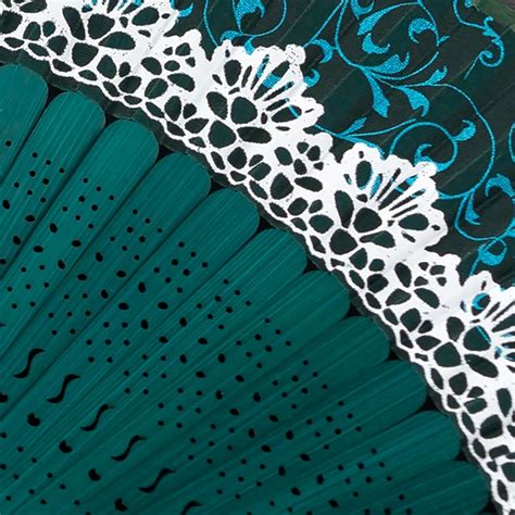 Badu Bg Дамско ветрило за класически танци Бамбукови ветрила Lady Discoloration Silk Fan