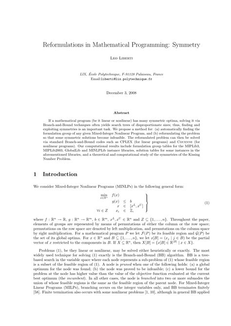 pdf reformulations in mathematical programming automatic symmetry detection and exploitation