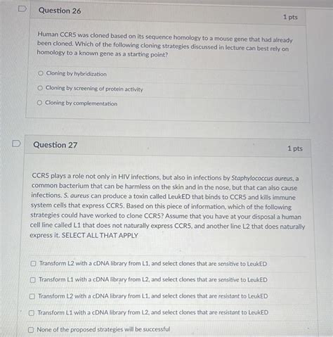 Solved Human Ccr5 Was Cloned Based On Its Sequence Homology