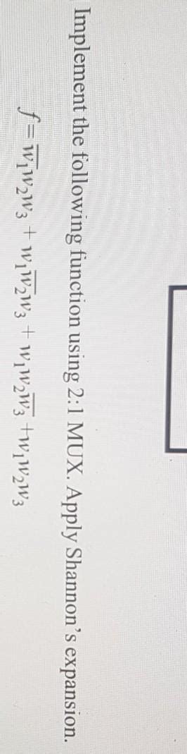 Solved Implement The Following Function Using 21 Mux Apply