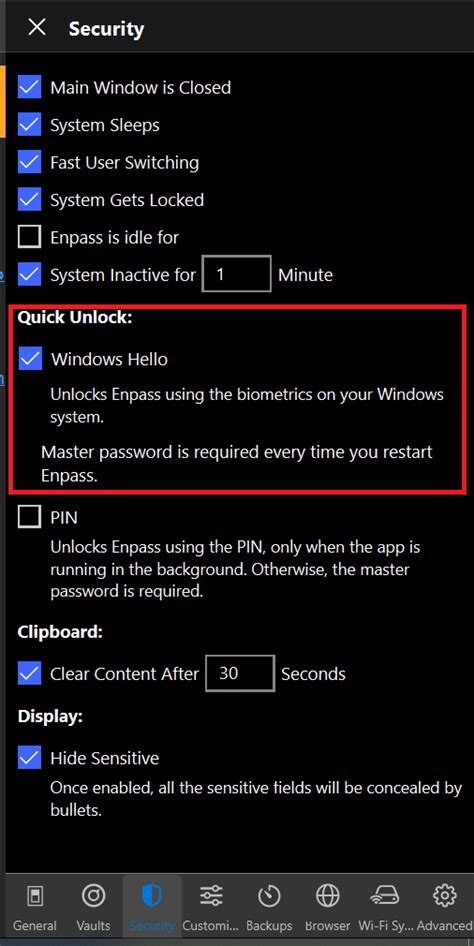 issue windows 11 and windows hello with enpass 6 6 3 836 not working