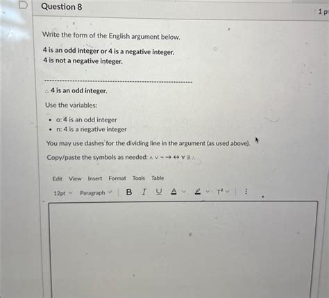 solved draw a truth table and determine whether the argument