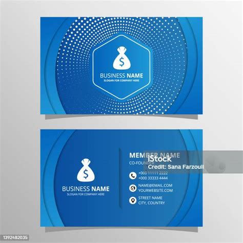 곡선이 있는 추상적인 블루 그라데이션 비즈니스 카드 템플릿 경사로 표지판에 대한 스톡 벡터 아트 및 기타 이미지 경사로 표지판 고정됨 곡선 Istock