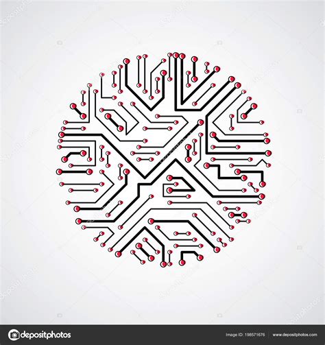 Vector Abstract Computer Circuit Board Illustration Monochrome