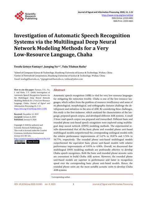 Pdf Investigation Of Automatic Speech Recognition Systems Via The Multilingual Deep Neural