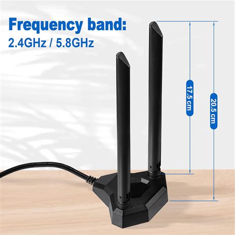 Eightwood G G G Omnidirectional Dual Band Wifi Antenna Desktop Router Signal Booster