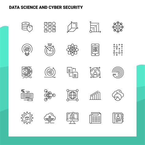 Set Of Data Science And Cyber Security Line Icon Set Icons Vector Minimalism Style Design