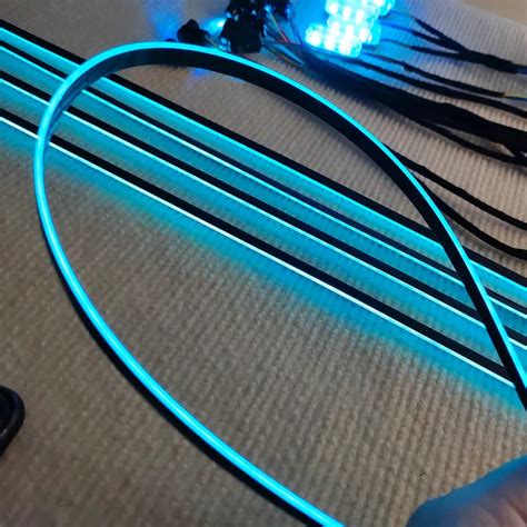 18 인 1 Led 자동차 앰비언트 조명 Rbg 64 색 인테리어 아크릴 스트립 라이트 가이드 광섬유 스트립 조명 가이드