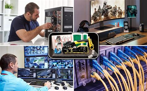 Hiija Rj45 Crimp Tool Kit Pass Through Ethernet Crimper Kit All In One Ratcheting Modular Data