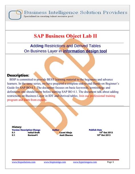 sap business object universe idt lab i pdf