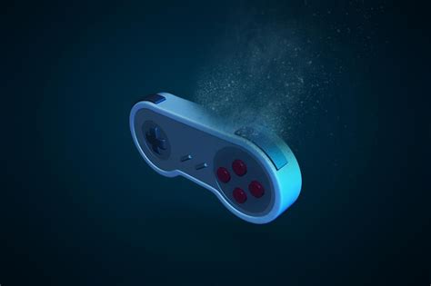 Premium Photo Retro Game Controller On 3d Illustration