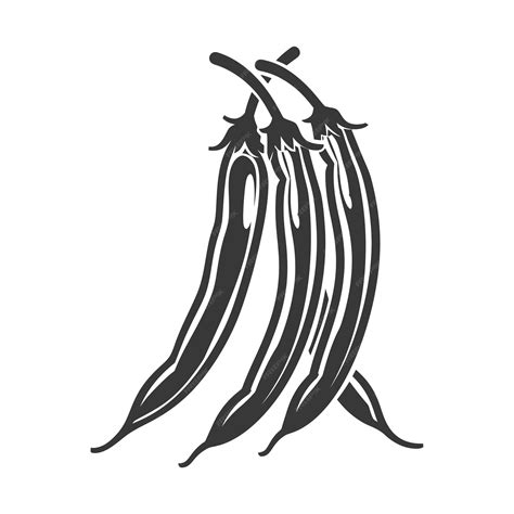 Premium Vector Three Black And White String Beans