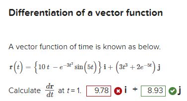 Solved Differentiation Of A Vector Function A Vector Chegg Com
